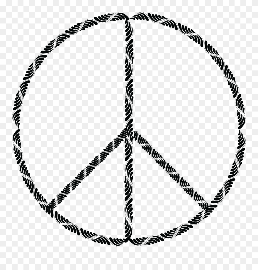 Trendy Peace Sign Clip Arts - Png Frame Border Black Transparent Png ...