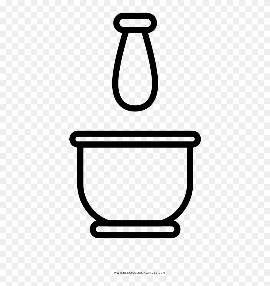 Mortar And Pestle Coloring Page - Coloring Book Clipart (#5740318 ...