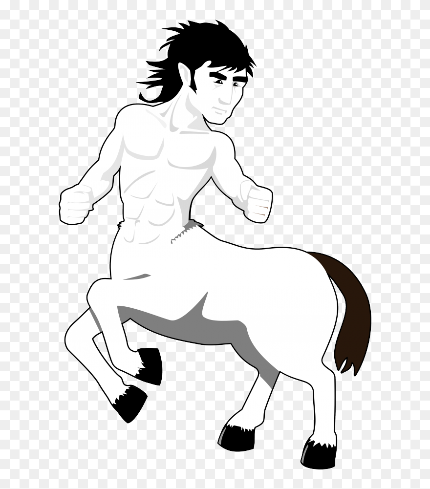 Download Centaur Black White Line Art Coloring Book Colouring - Centaur ...