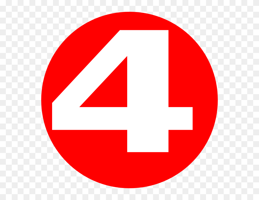 Number 4 Clipart Png - 4 In Red Circle Transparent Png (#5754450 ...