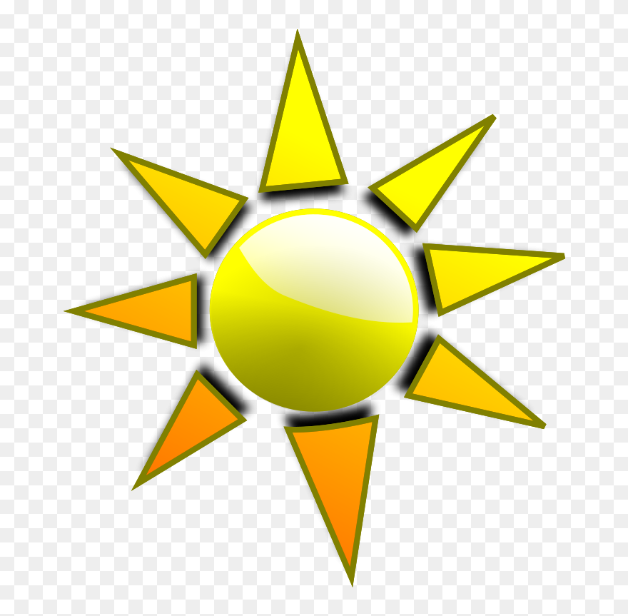 Sum 09 Free Vector - Yellow Sun Orange 8 Rays Symbol Clipart (#5760222 ...