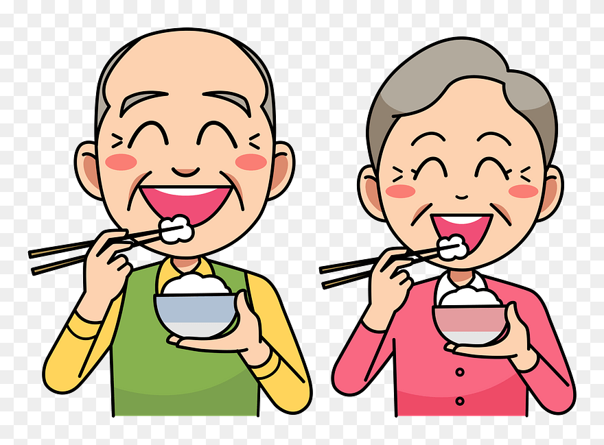 Old Couple Eating Clipart - Eat Rice Cartoon Png Transparent Png ...