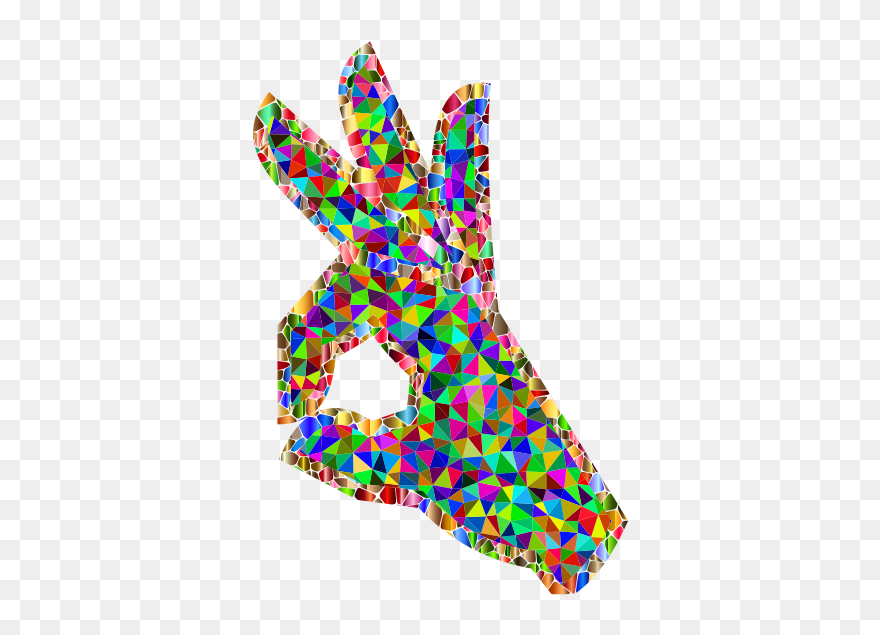 Prismatic Low Poly Ok Perfect Hand Sign Emoji - Emojis Ok Clipart ...