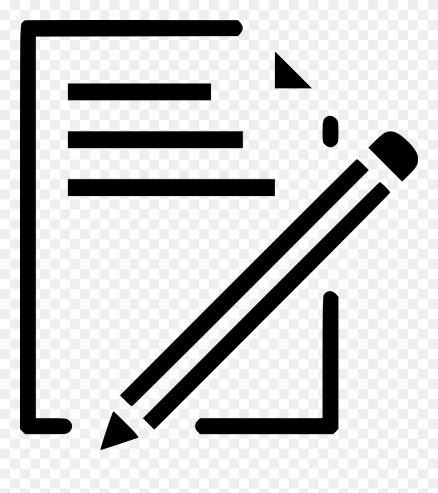 Download Document Paper Write Pencil Pen Drawing Png Icon Free - Line ...