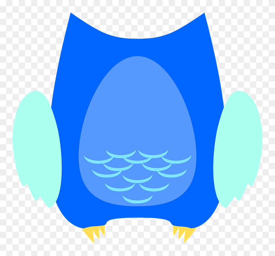 Blue Cartoon Owl Back Clipart - Png Download (#5803552) - PinClipart