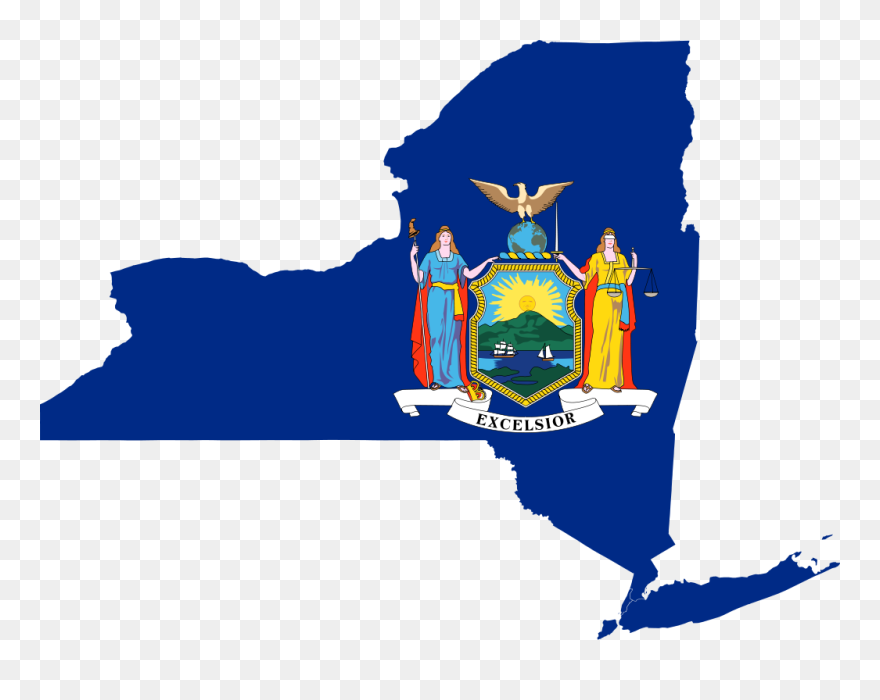 Download Clip Art New York State - New York State Outline With Flag ...