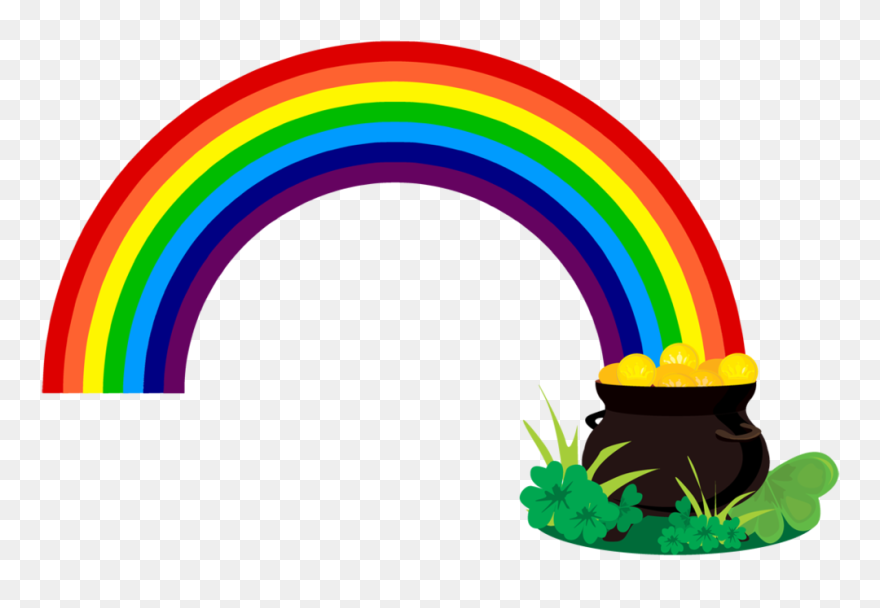 Download Pot Of Gold Rainbow Leprechaun Clip Art - Rainbow St Patricks ...