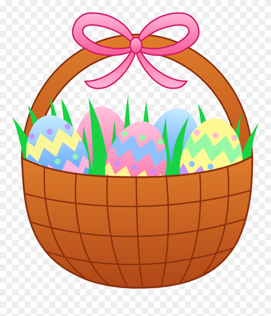 Easter Bunny Easter Basket Clip Art - Easter Basket With Eggs - Png ...