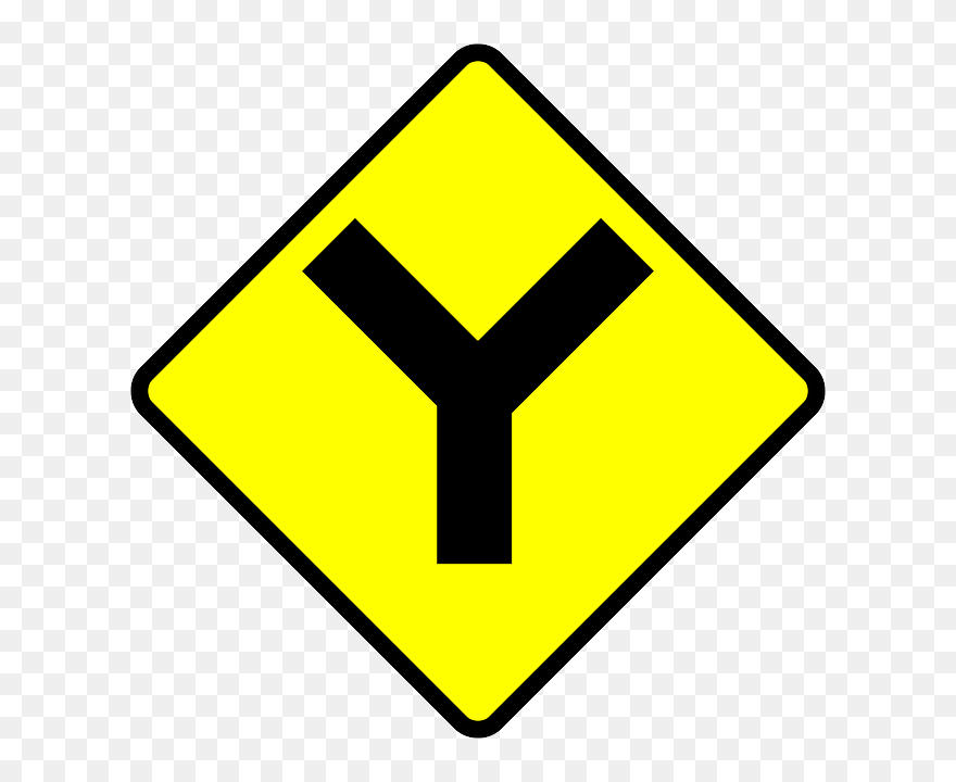 Free Vector Y Road Clip Art - Y Junction Road Sign - Png Download ...