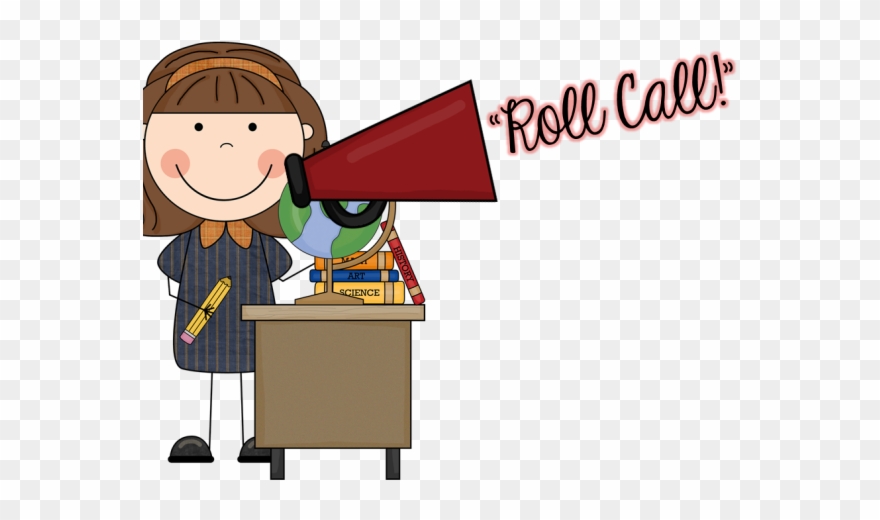 Hallway Clipart Roll Call - Teacher Taking Attendance Clipart - Png ...