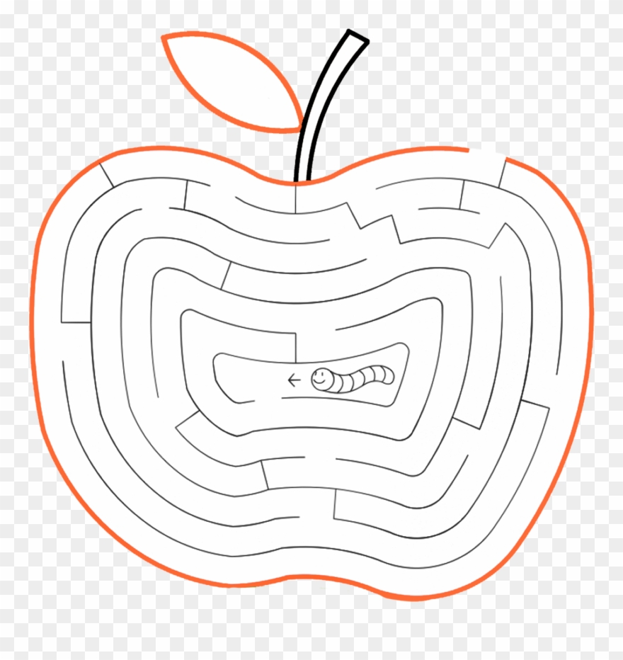 Apple Maze Game For Kids Workbook - Openclipart - Png Download (#627887 ...