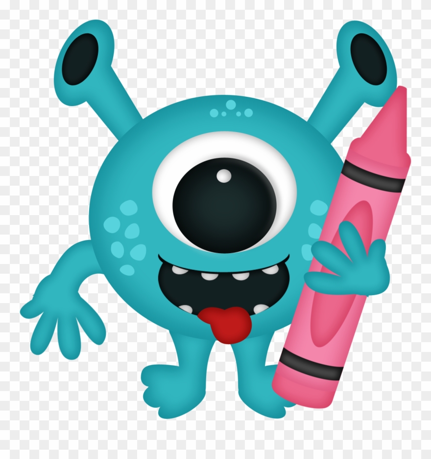 Monster Holding A Crayon Clip Art - Monster - Png Download (#651801 ...