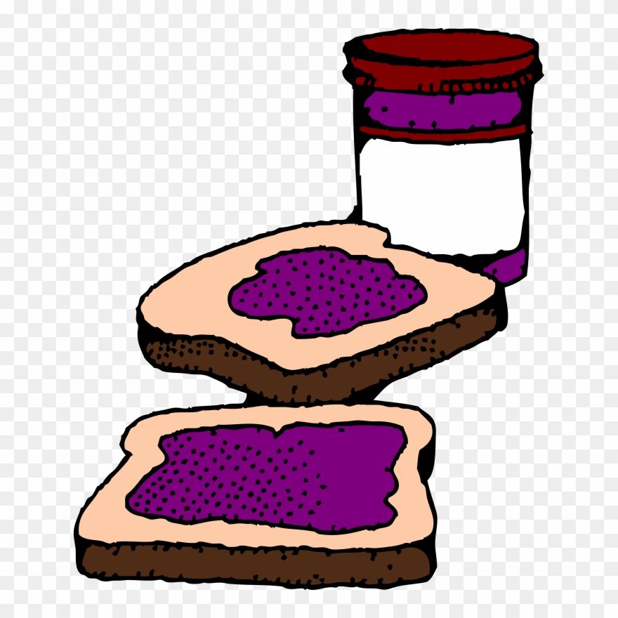Free Colorized Peanut Butter And Jelly Sandwich - Jelly Sandwich Clip ...