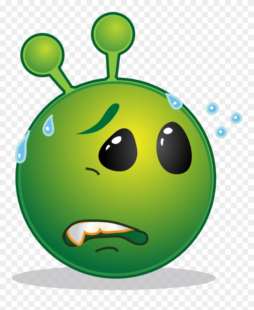 Smiley Green Alien Worried - Smiley Alien Clipart (#690919) - PinClipart