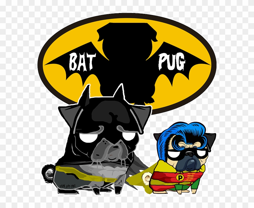 Dark Lord Pug - Batman Pug Cartoon Clipart (#692018) - PinClipart