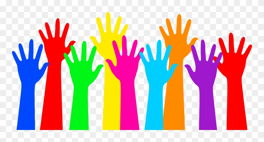 Rainbow Colored Raised Hands Clipart (#76182) - PinClipart