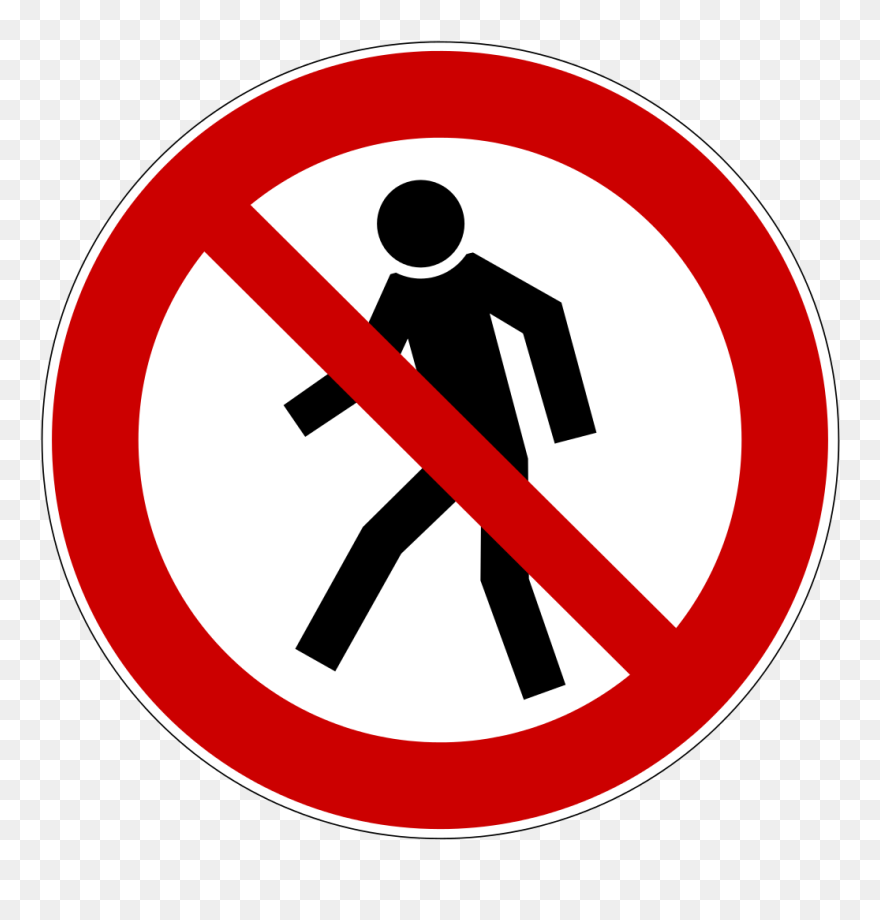 Free Vector No Walking Pedestrians Clip Art - No Walk Through Sign ...
