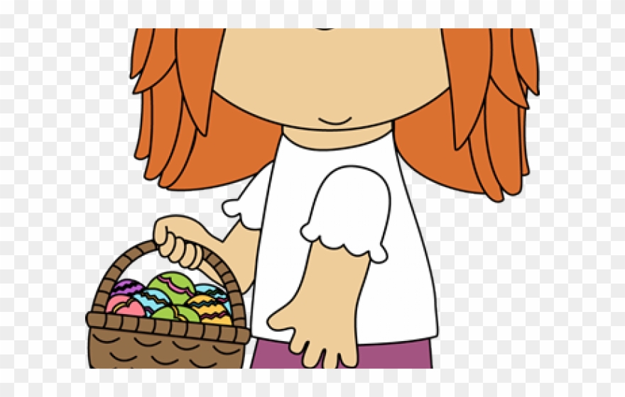 Basket Clipart Girl - Egg Hunt - Png Download (#703985) - PinClipart
