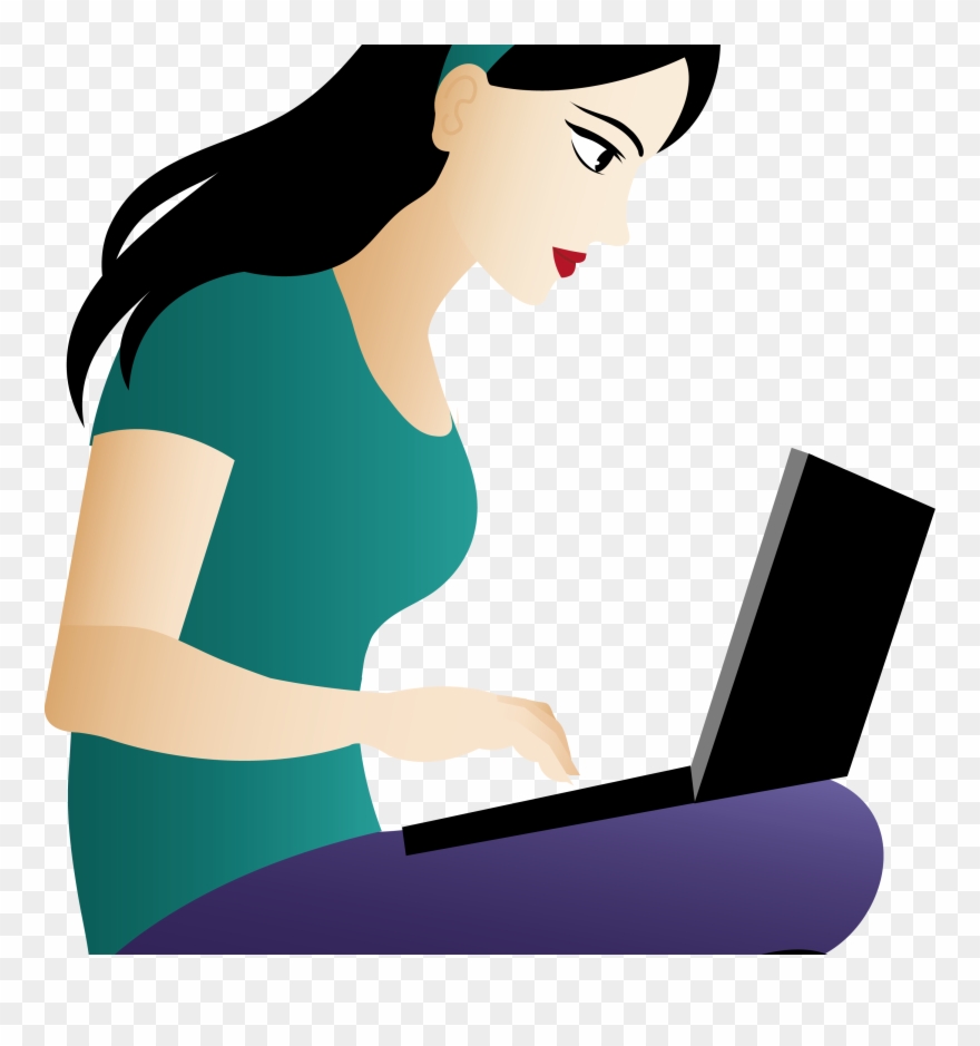 Clip Art Girl On Computer at Matthew Calzada blog