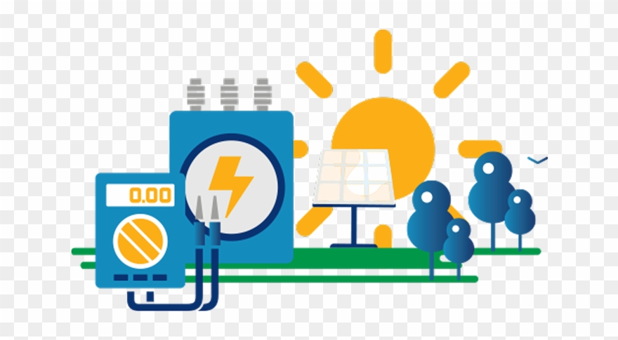 Download Illustration Of The Sun, Trees, A Solar Panel, A Battery ...