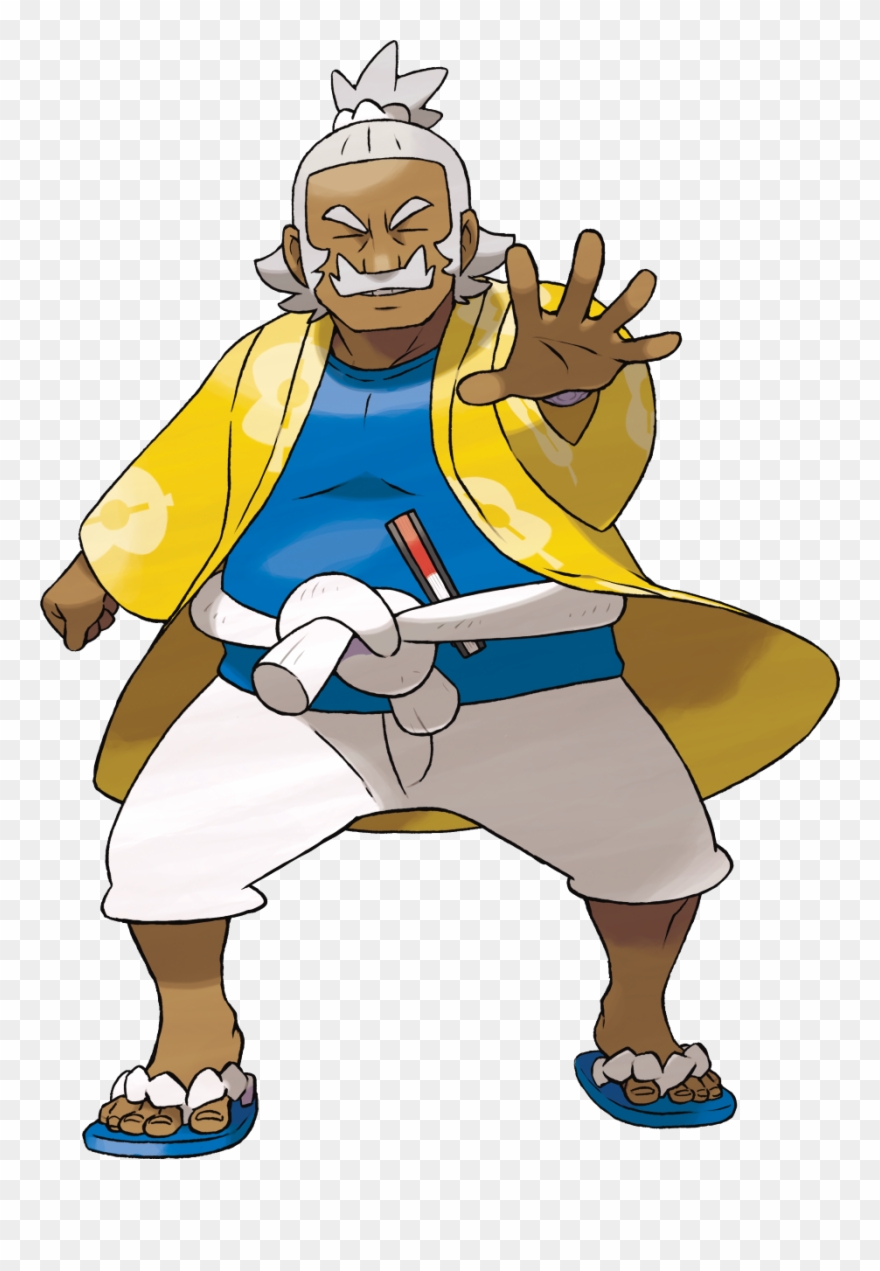 Grandfather Clipart Gardening - Pokemon Sun And Moon Hala - Png ...