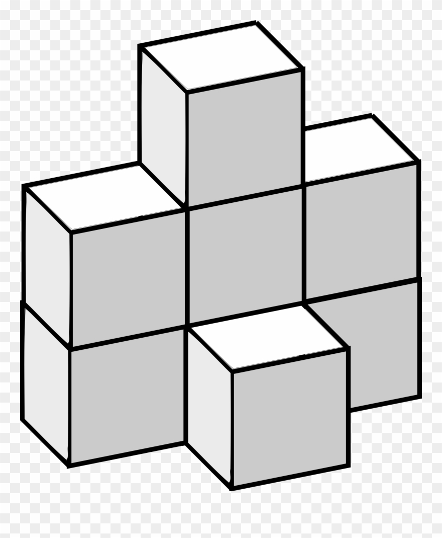 Paper Origami Mathematics Cube Burr Puzzle - Math Cubes Clip Art Black ...