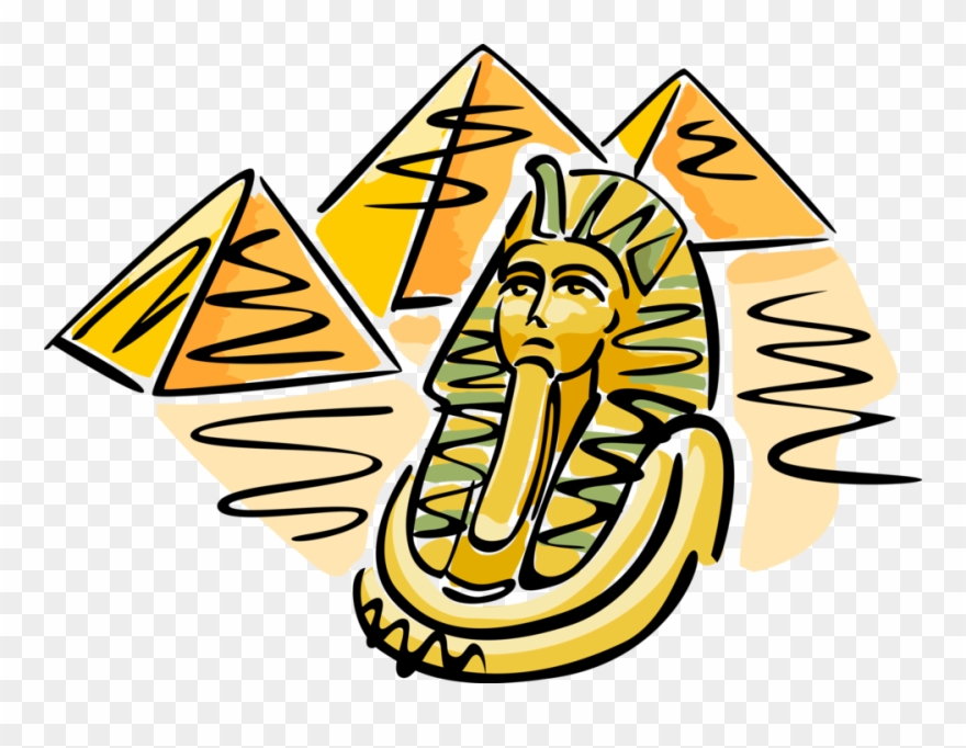 Vector Illustration Of Great Pyramids At Giza With - Tutankhamun ...