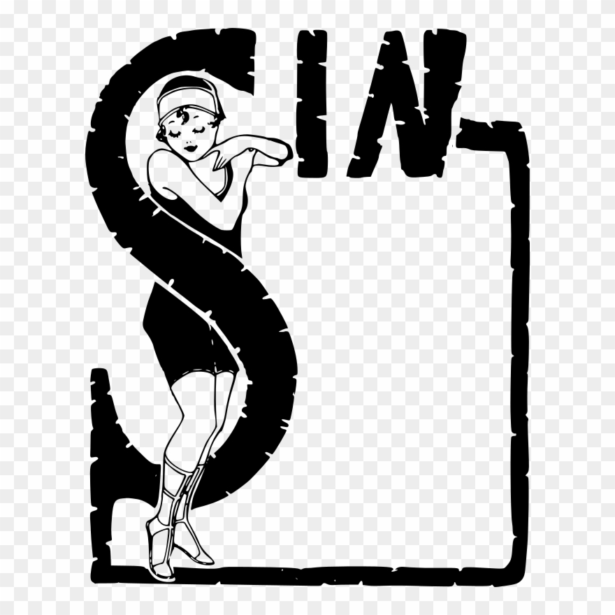 Free Sin Frame - Black And White Sin Clipart - Png Download (#775210 ...