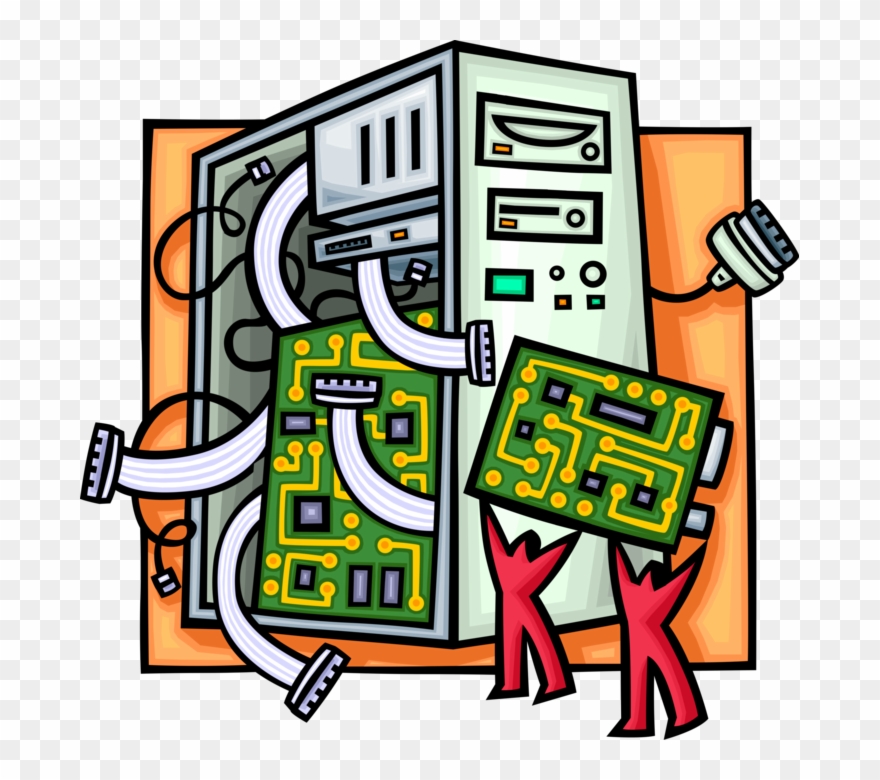 Vector Illustration Of Computer Printed Circuit Board - Computer ...