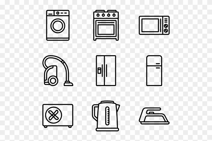 Electricity Icons Free Vector - Electrical Appliances Vector Png ...