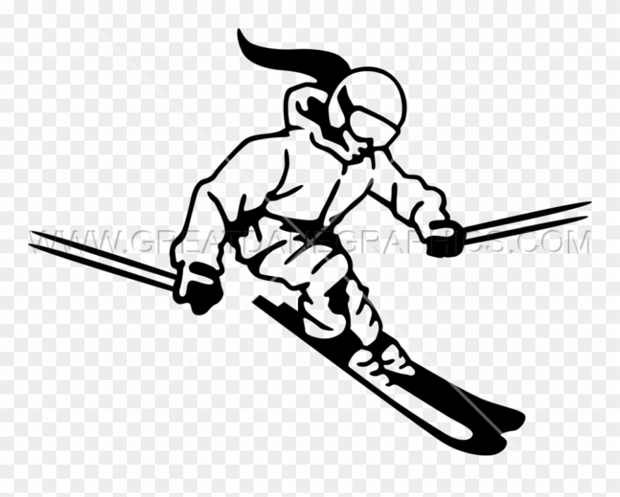 Female Skiing Production Ready - Girl Skier Clipart - Png Download ...