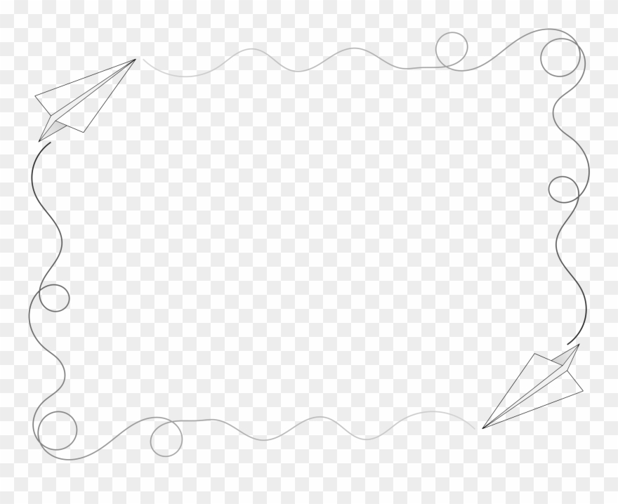 Microsoft Clipart Airplane - Paper Airplane Page Border - Png Download ...