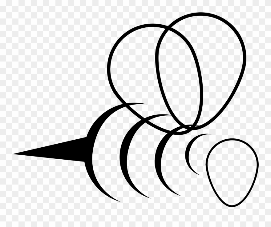 Bee Line Art Drawing Work Of Art - Bee Line Art Png Clipart (#87137 ...