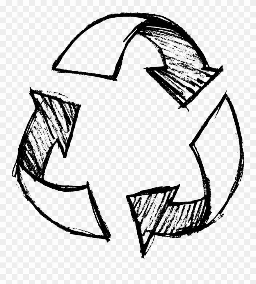 Download Drawn Sykol Recycle - Hand Drawn Recycle Symbol Clipart ...