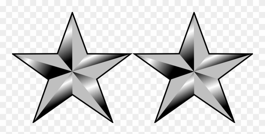 Clip Freeuse Library Army Star Clipart - Two Star General Rank - Png ...