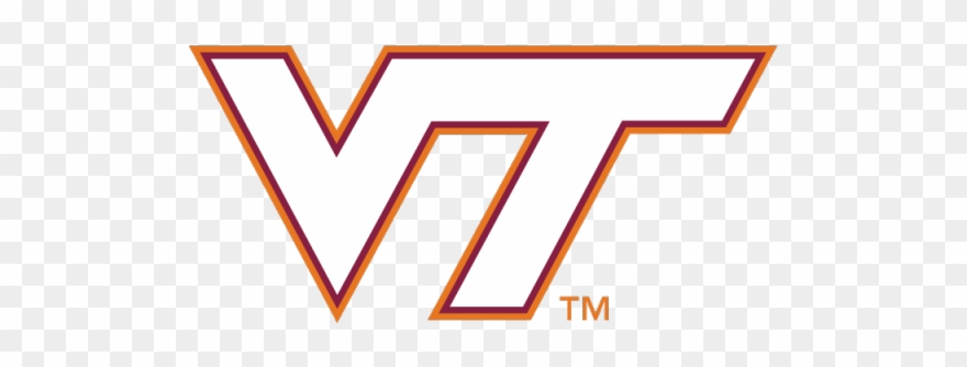 Download Athletics Vt Logo White With Orange-maroon Outline - Virginia ...