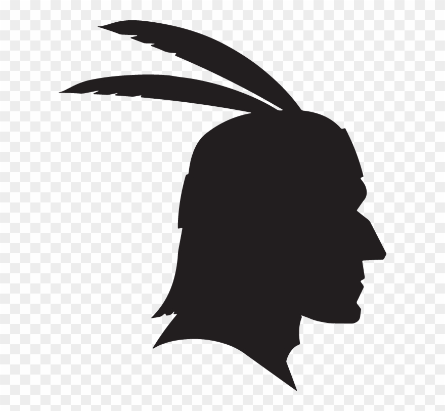 Silhouette Of Native American Head With Feathers - Indian Silhouette ...