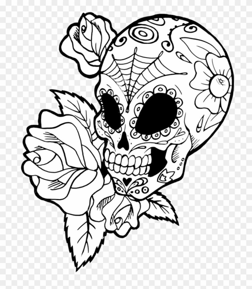 Mindfulness Drawing Sugar Skull Mexican Skull Drawings Clipart