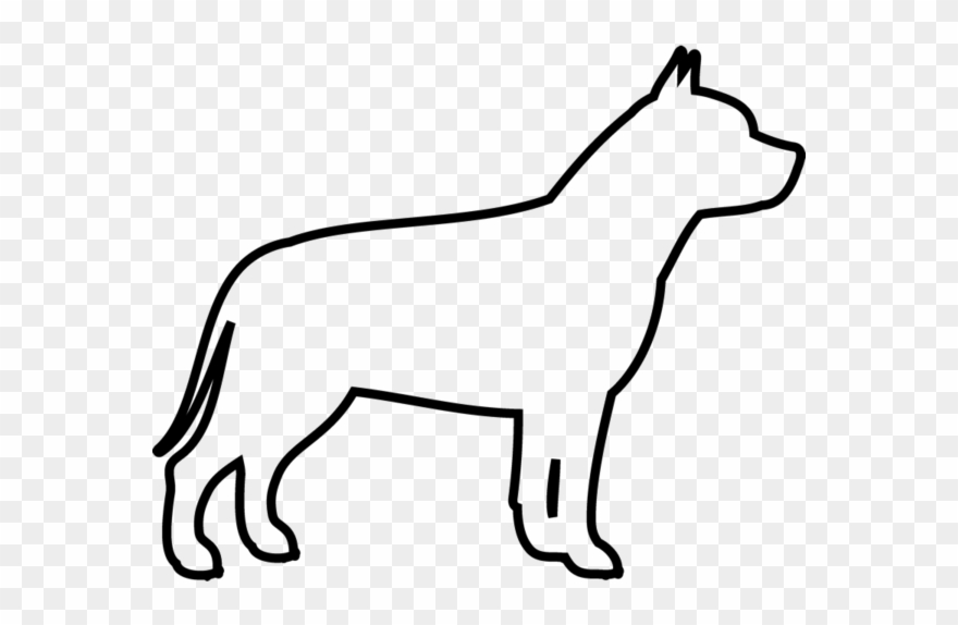 Pit Bull Rubber Stamp - Outline Of A Pitbull Clipart (#940427) - PinClipart