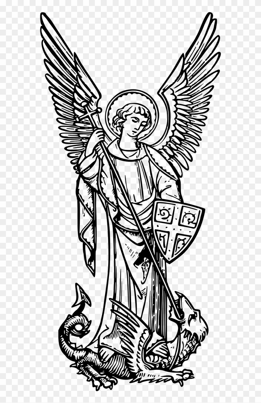 Graphic Free Library Archangel Drawing Female - St Michael The ...