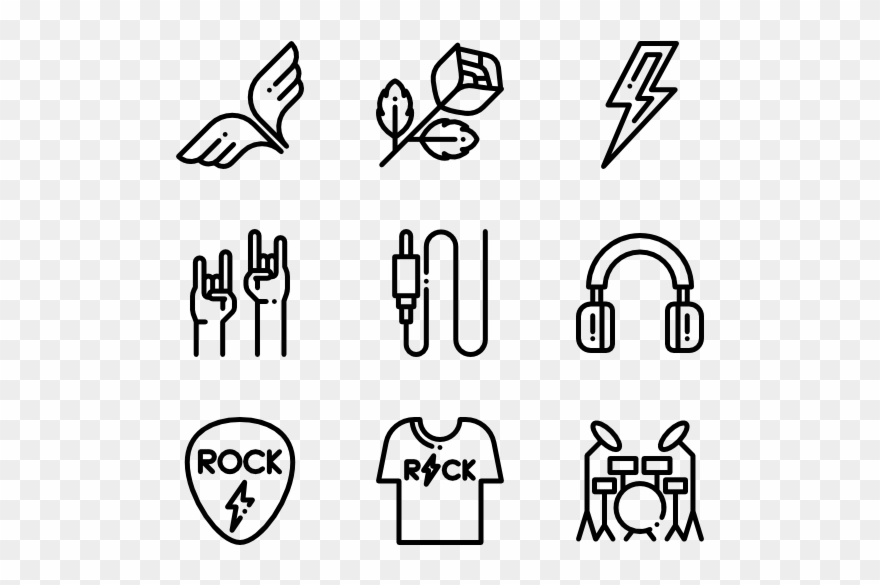 Rock & Roll - Face Icon Vector Clipart (#973716) - PinClipart