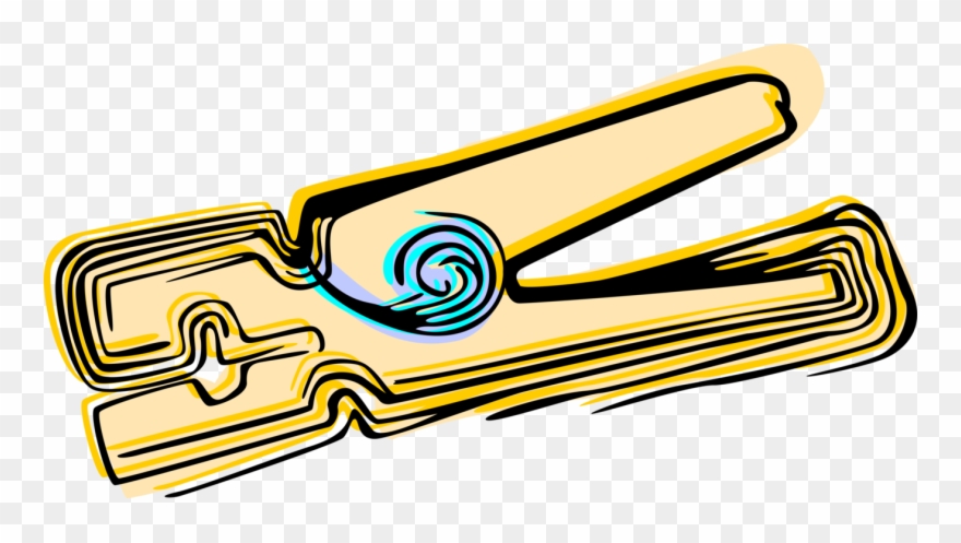 Vector Illustration Of Clothespin Or Clothes-peg Fastener - Clothespin ...