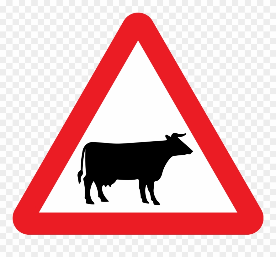 Open - Cow Road Sign Clipart (#987161) - PinClipart